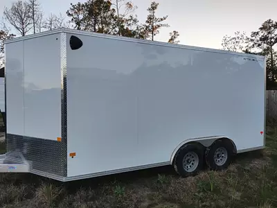 16 Ft with 2ft V nose Enclosed Trailer