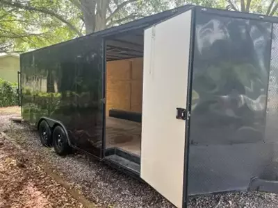 20ft X8.5 Ft Enclosed Trailer, 6,700lbs Cargo Weight, Electric Brakes