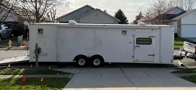 28' Toy Trailer / mobile office / with awning flood lights